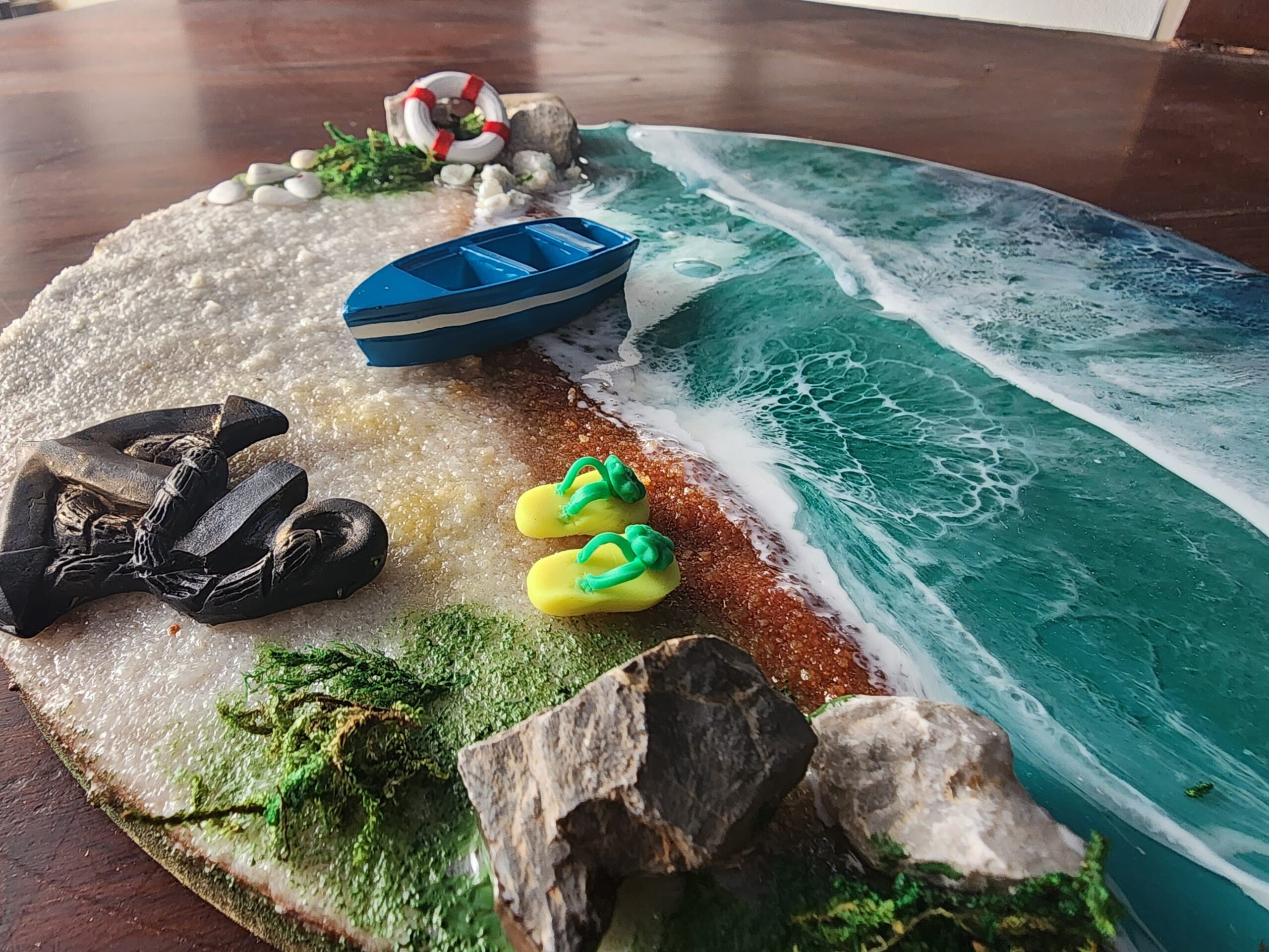 Handmade Beach Art Decorative - Epoxy Resin - StoneRoot Arts & Crafts