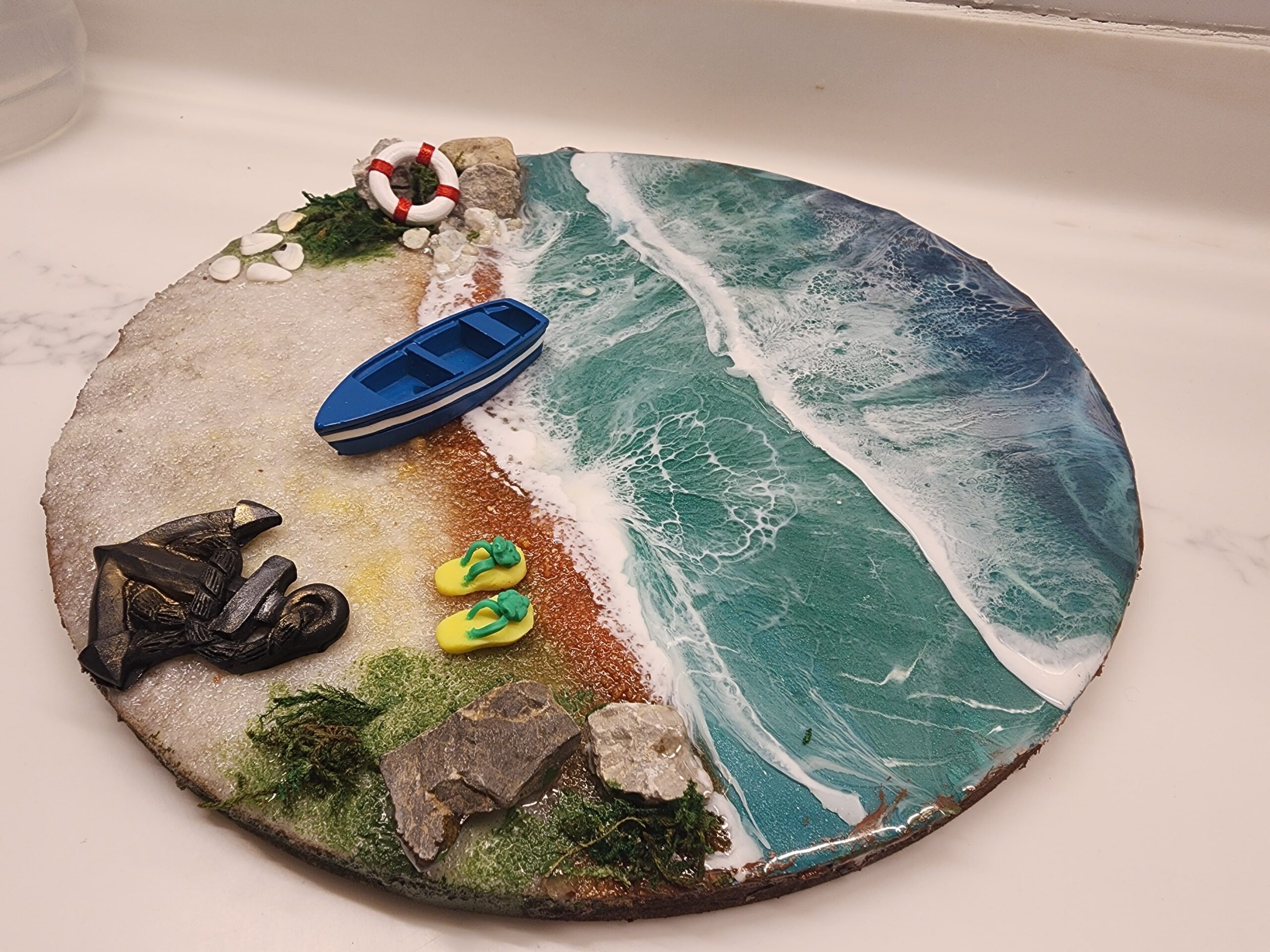 Handmade Beach Art Decorative - Epoxy Resin - StoneRoot Arts & Crafts