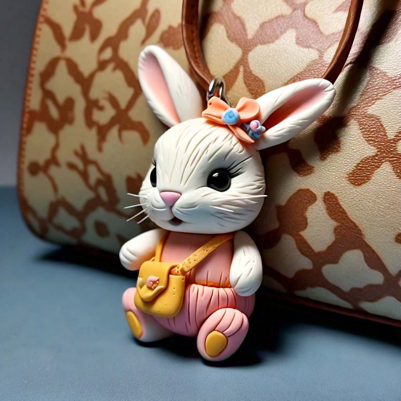 Handmade Cute Little Bunny - Polymer Clay Bag Charm | StoneRoot Arts ...